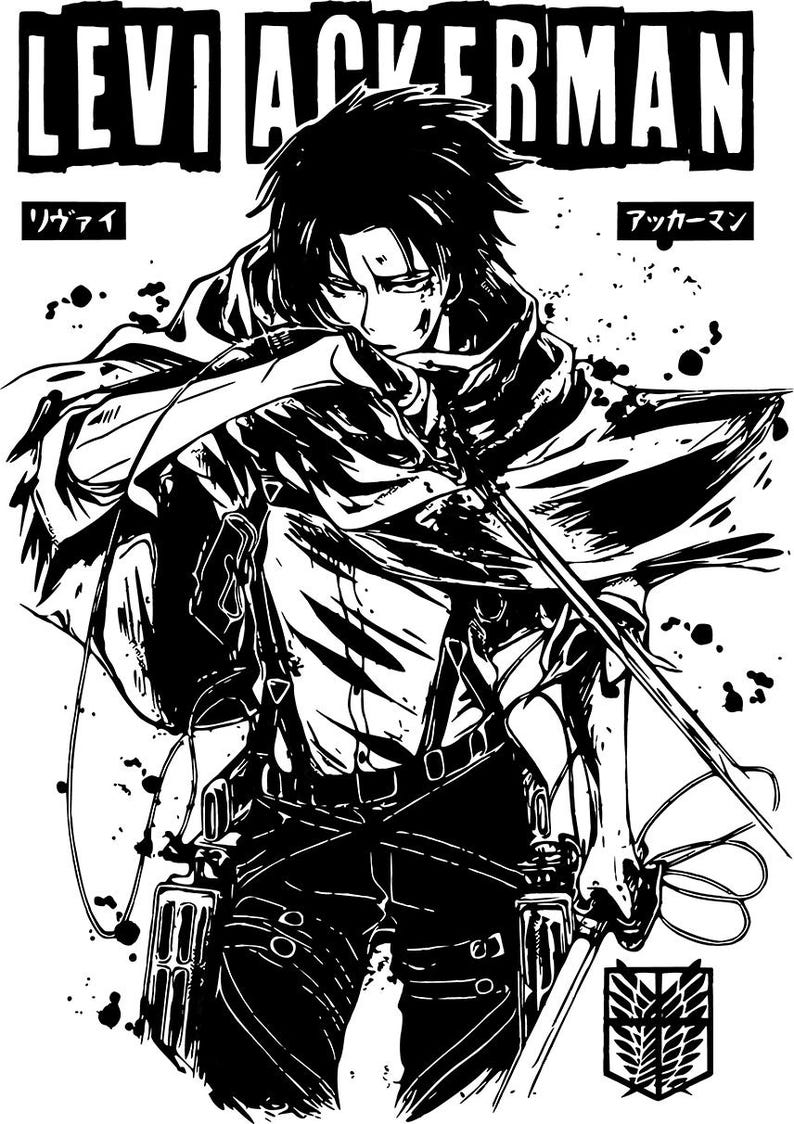Shingeki No Kyojin Levi Ackerman Svg Vector - Etsy
