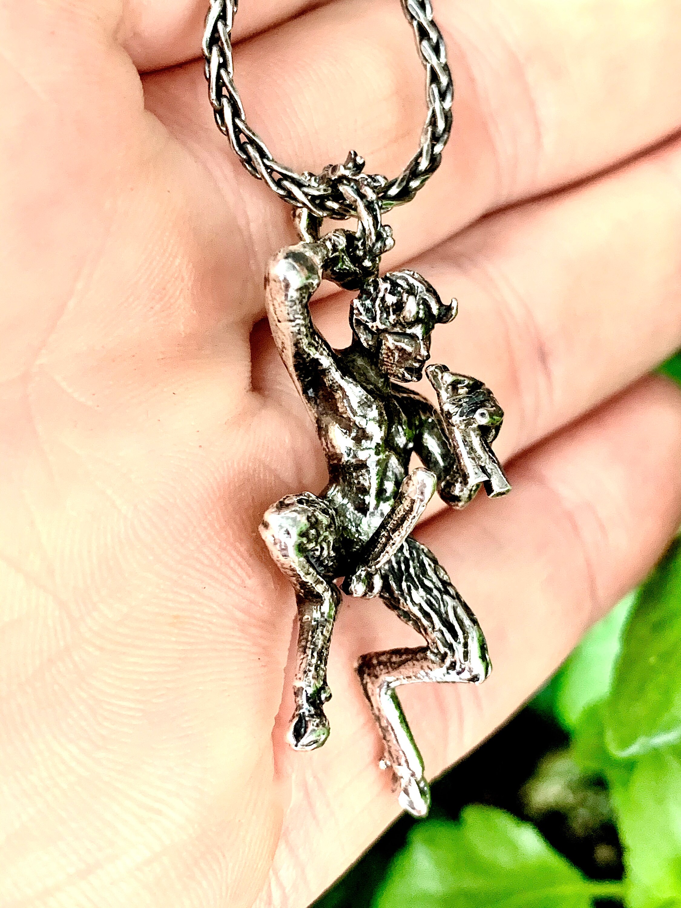 Erotic Pan Necklace in solid sterling silver made in NYC | Etsy