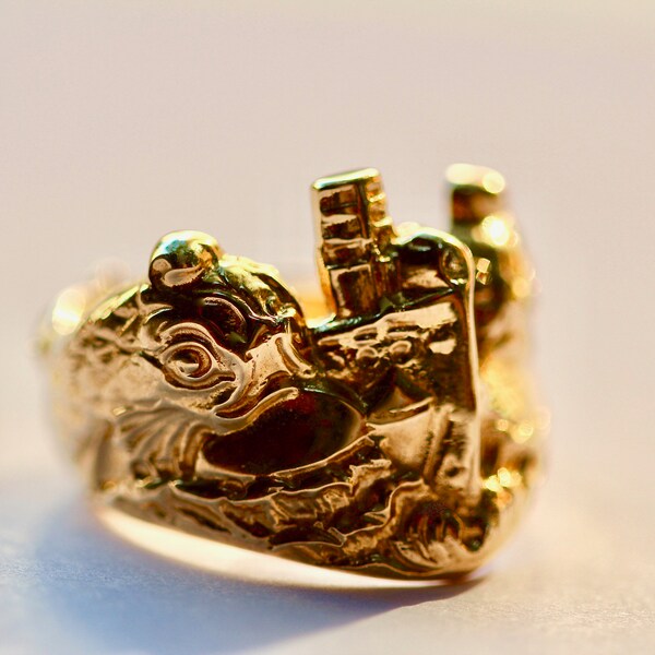 Mens Gold Insignia Ring - Etsy