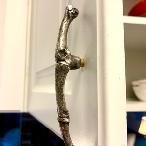 Skeleton Middle Finger Drawer Pull Cabinet Knob Silver Ox Metal Made in ...