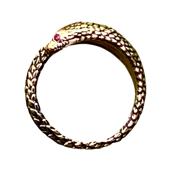 14k Gold Dragon Snake Ring Ruby Eyes Adjustable Made in NYC | Etsy