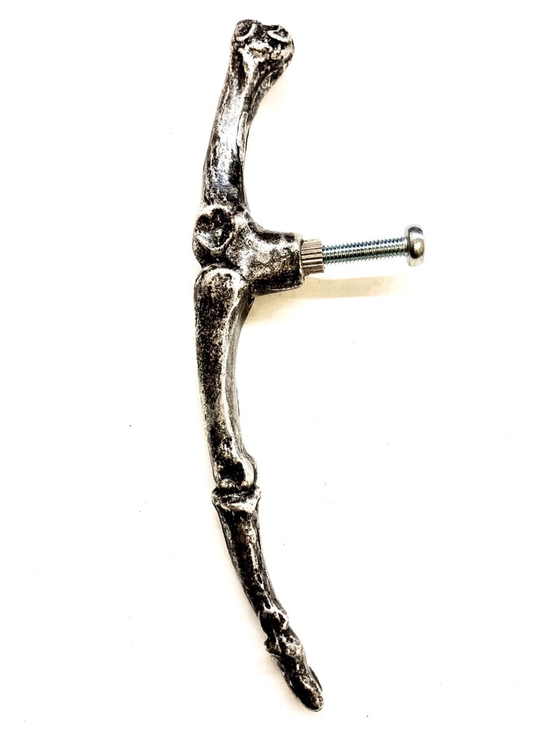Skeleton Middle Finger Drawer Pull Cabinet Knob Silver Ox Metal Made in ...