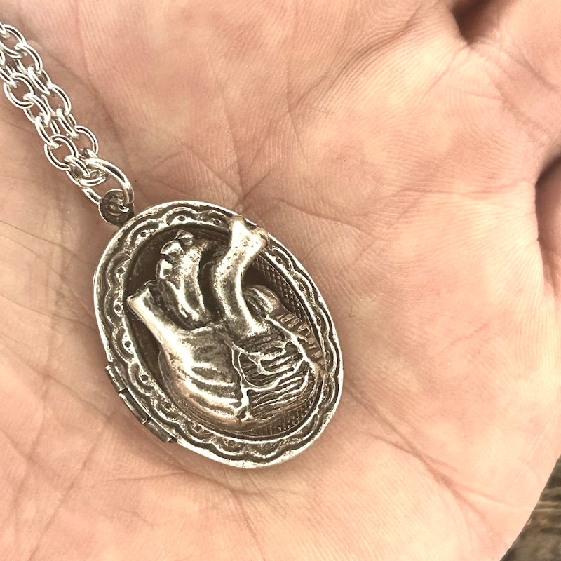 Silver Locket Goth Oval - Etsy