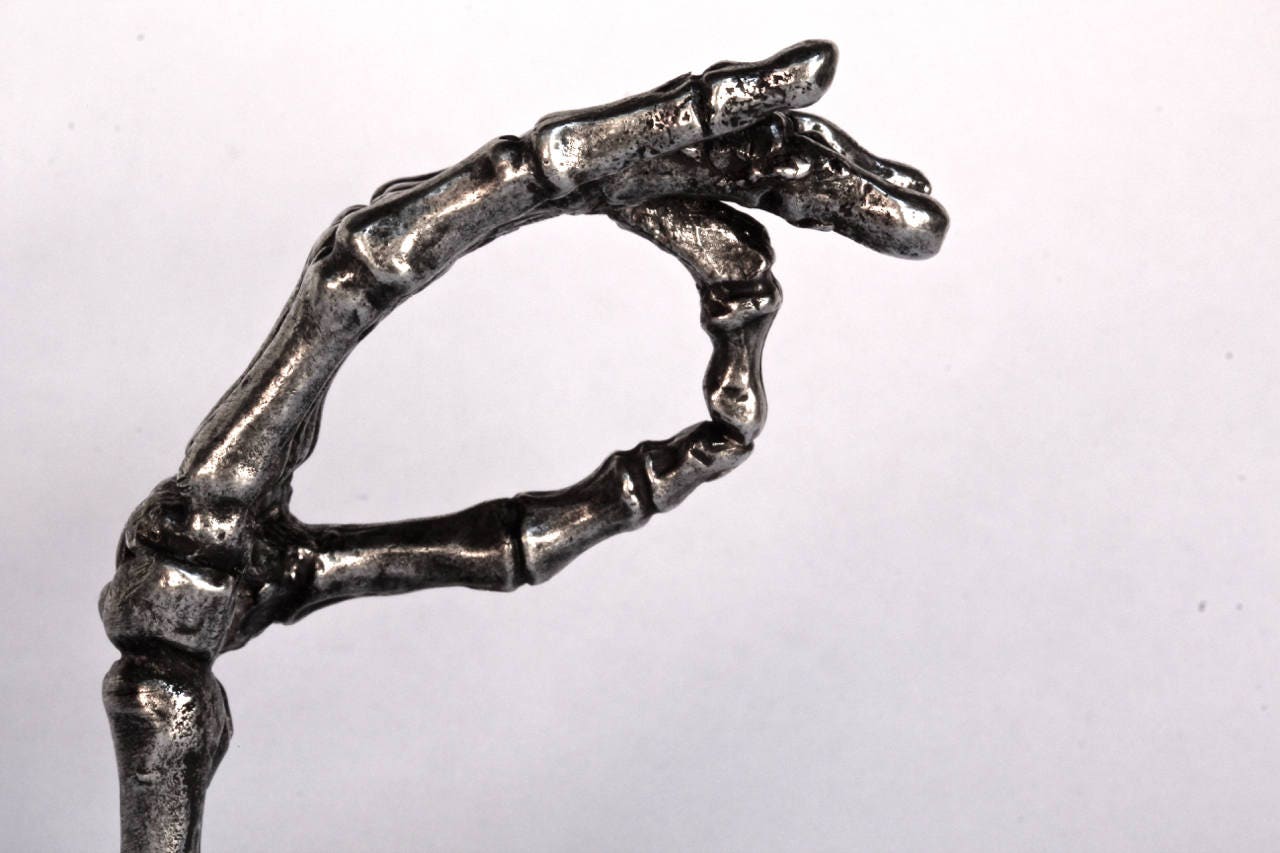 Silver Plated Skeleton Hand Wall Hook: Gothic Home Decor - Etsy