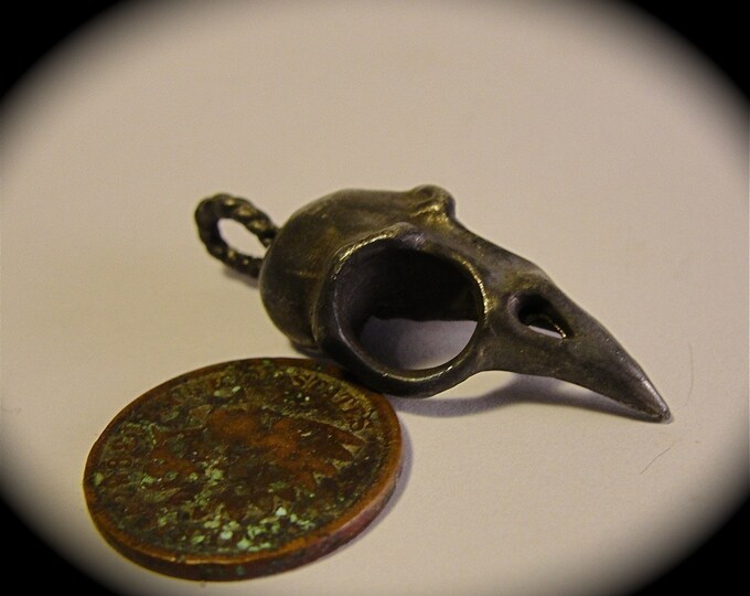 Smaller Song Bird Skull Black Metal Skull on Nice Chain Made in NYC ...