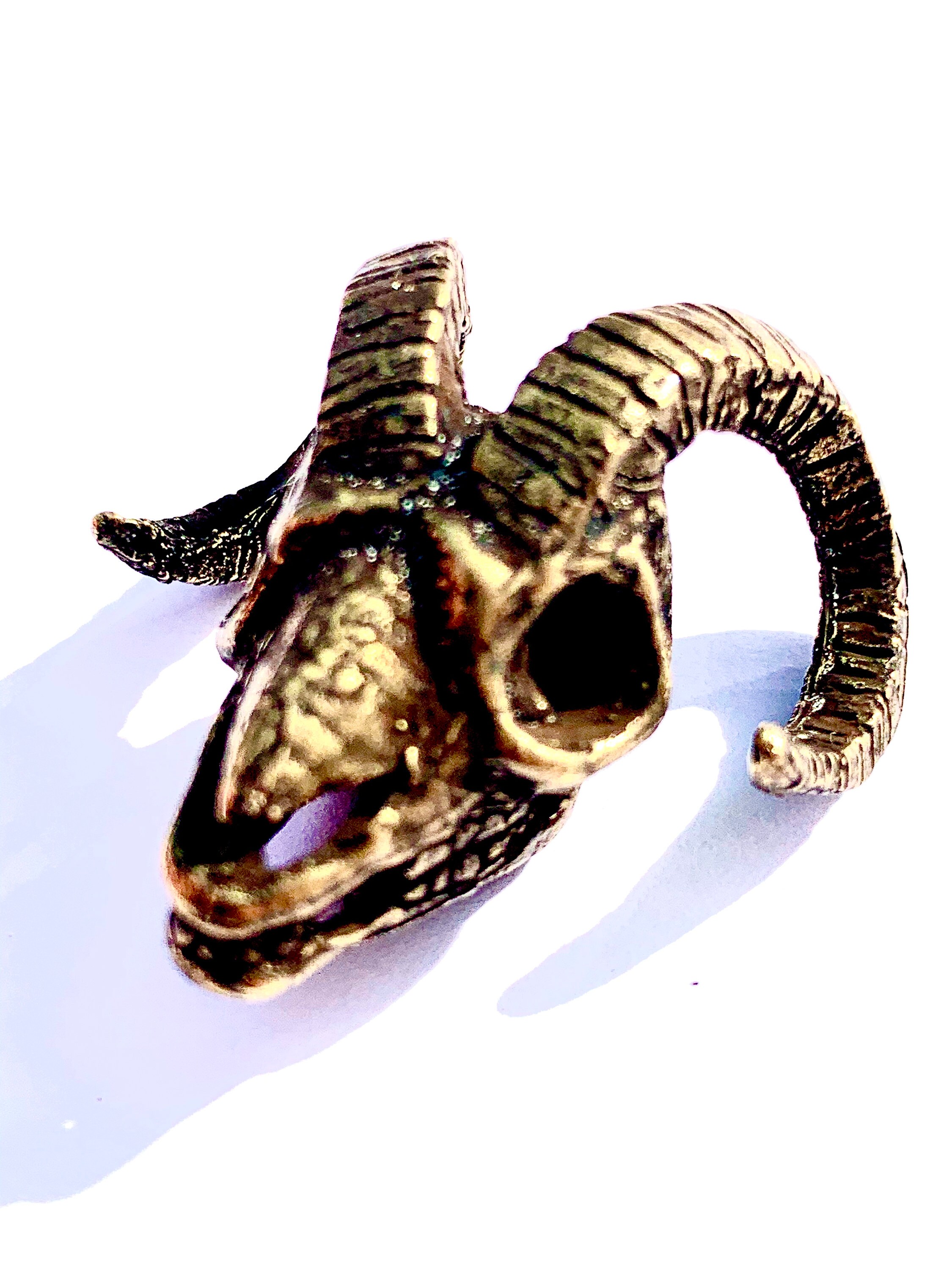 Metal Ram Skull Cabinet Knob Oxidized Bronze Finish Made in NYC Blue ...