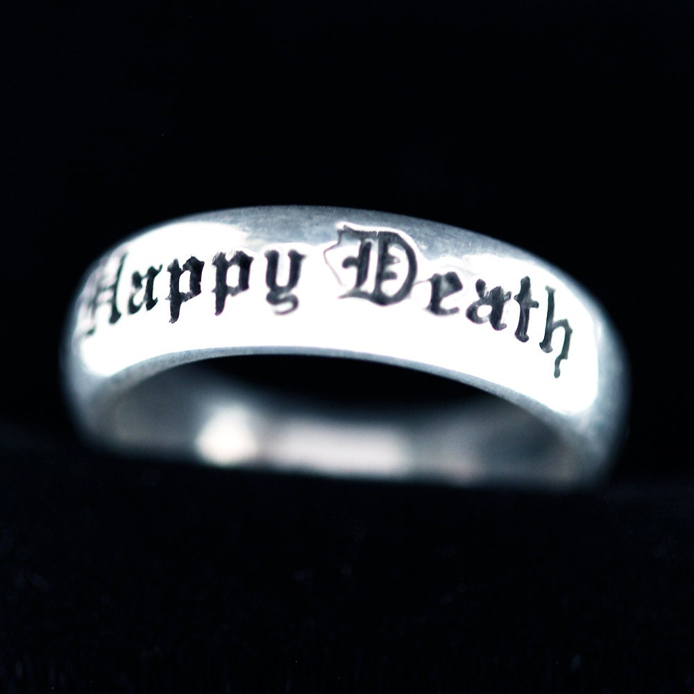 Mourning Ring A Good Life and A Happy Death Memento Mori Jewelry Made ...