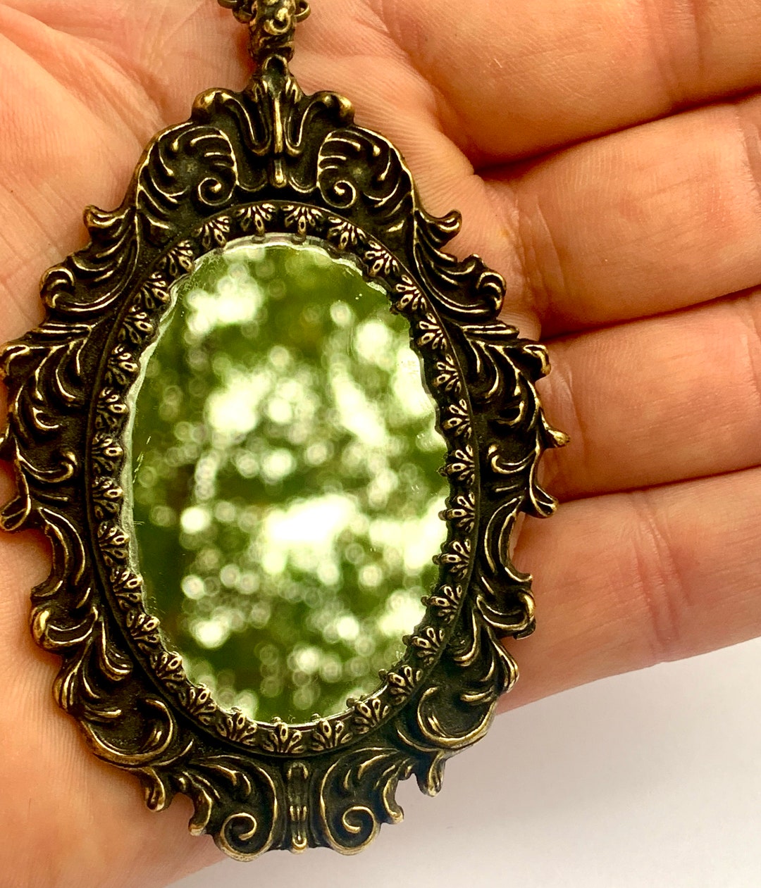 Victorian Mirror Necklace Bronze Oxide Finish Made in NYC - Etsy