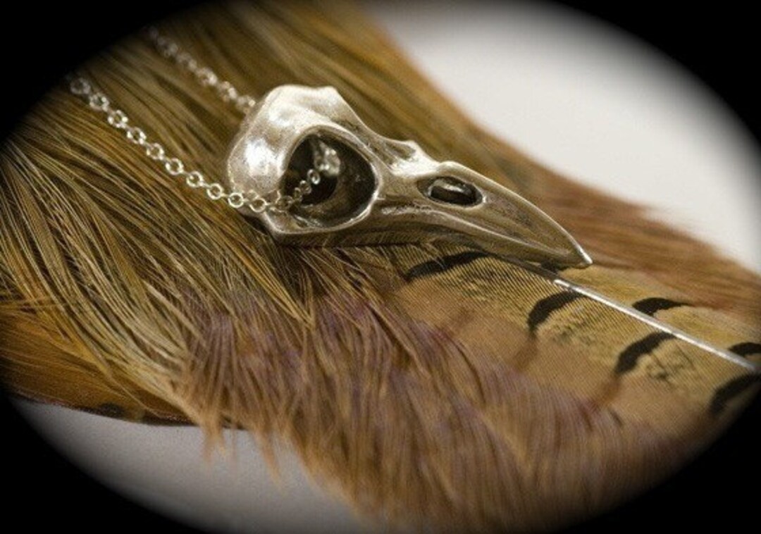 Sterling Raven Skull, Pendant Only Solid Sterling Made in NYC - Etsy