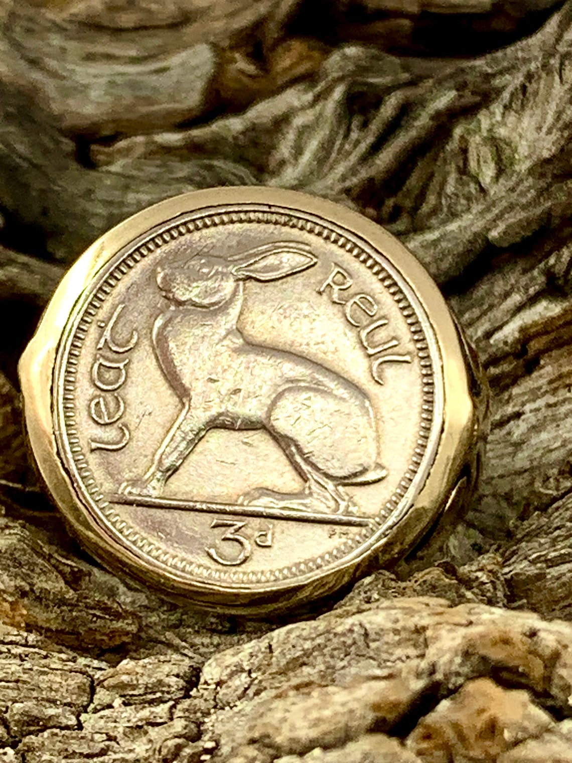 14k Gold Irish Rabbit Coin Ring - Handmade in NYC - Etsy