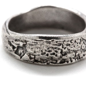 Tree Bark Ring Silver Angle Cut Made in NYC - Etsy