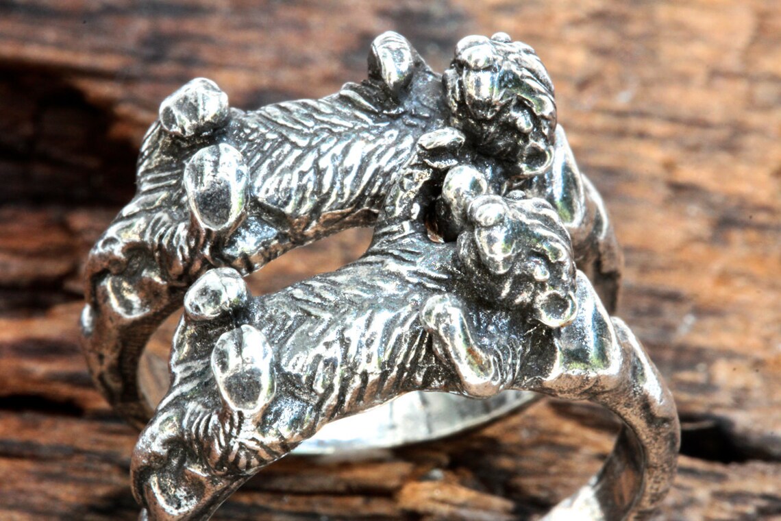 Gold Otter Rings Otters Holding Hands Rings Set in Solid Gold - Etsy
