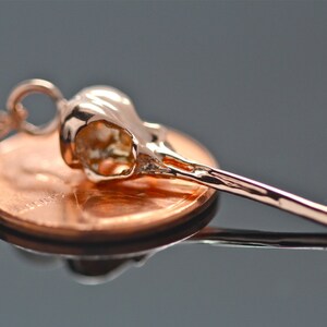 14k Solid Rose Gold Hummingbird Skull Necklace - Etsy