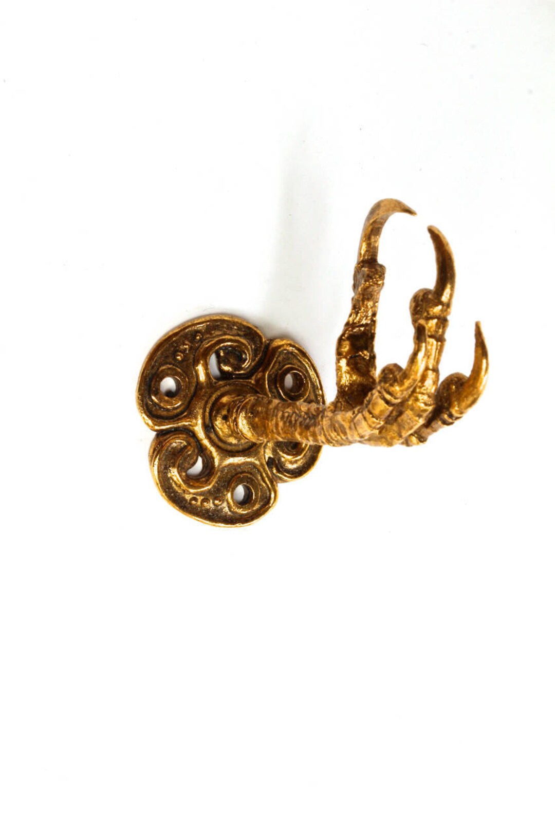 Raven Claw Wall Hook: Gold Plated Pewter Jewelry Holder - Etsy