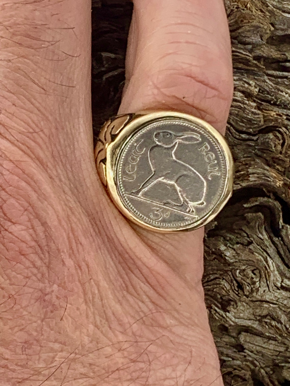 14k Gold Irish Rabbit Coin Ring - Handmade in NYC - Etsy