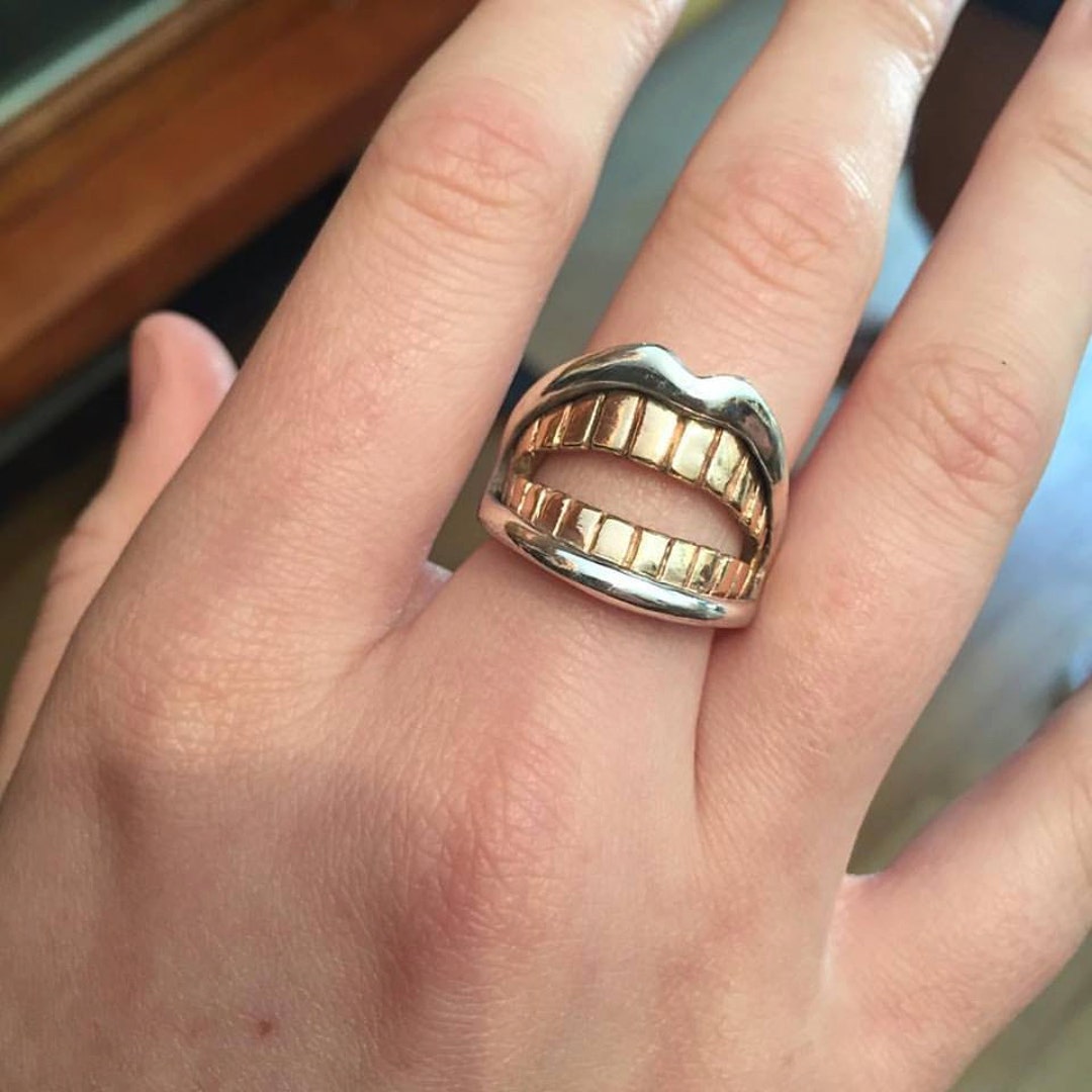Smiley Teeth Ring Sterling Silver Made in NYC - Etsy