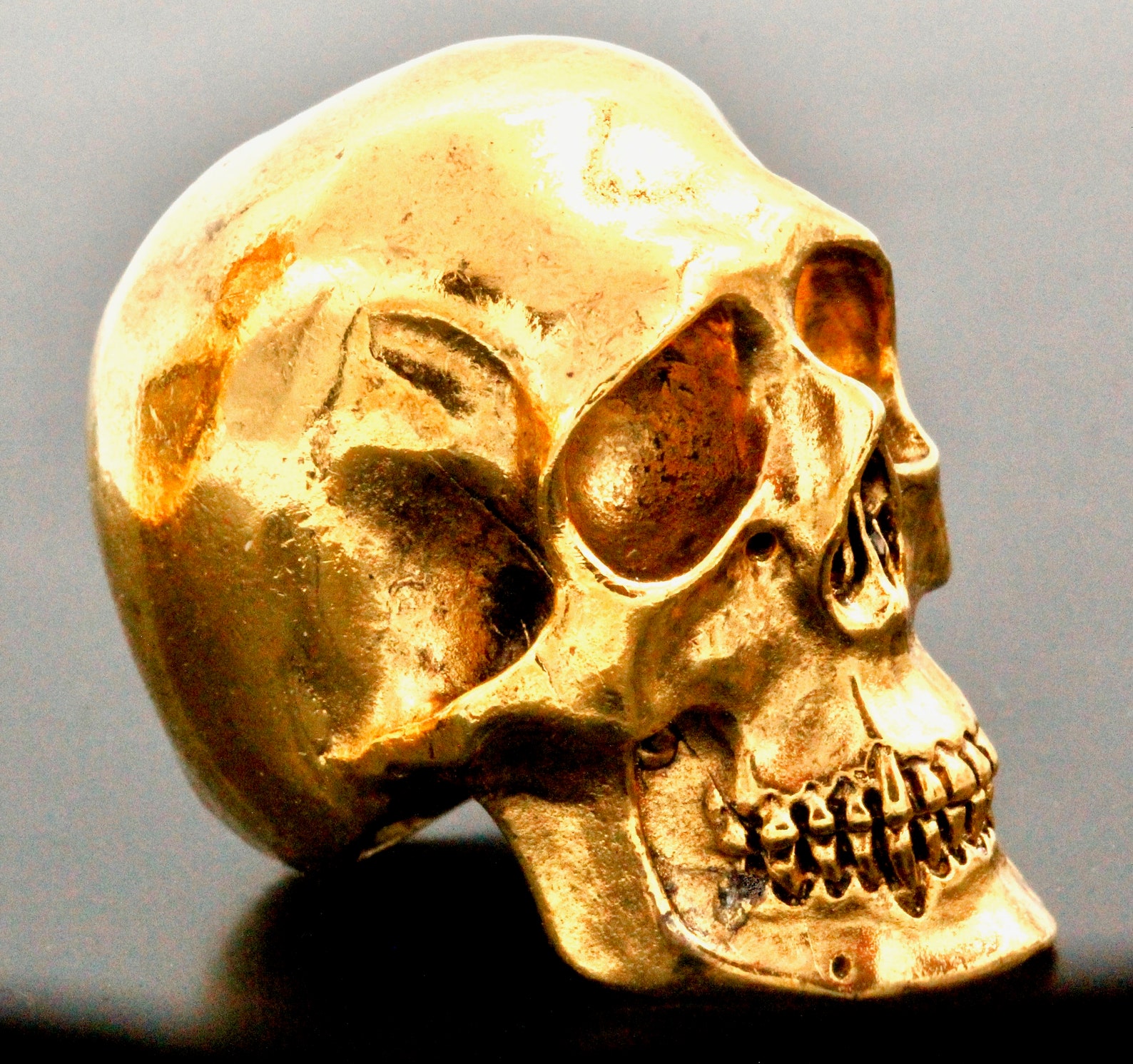 Medium Metal Skull Gold Plated Made in NYC - Etsy