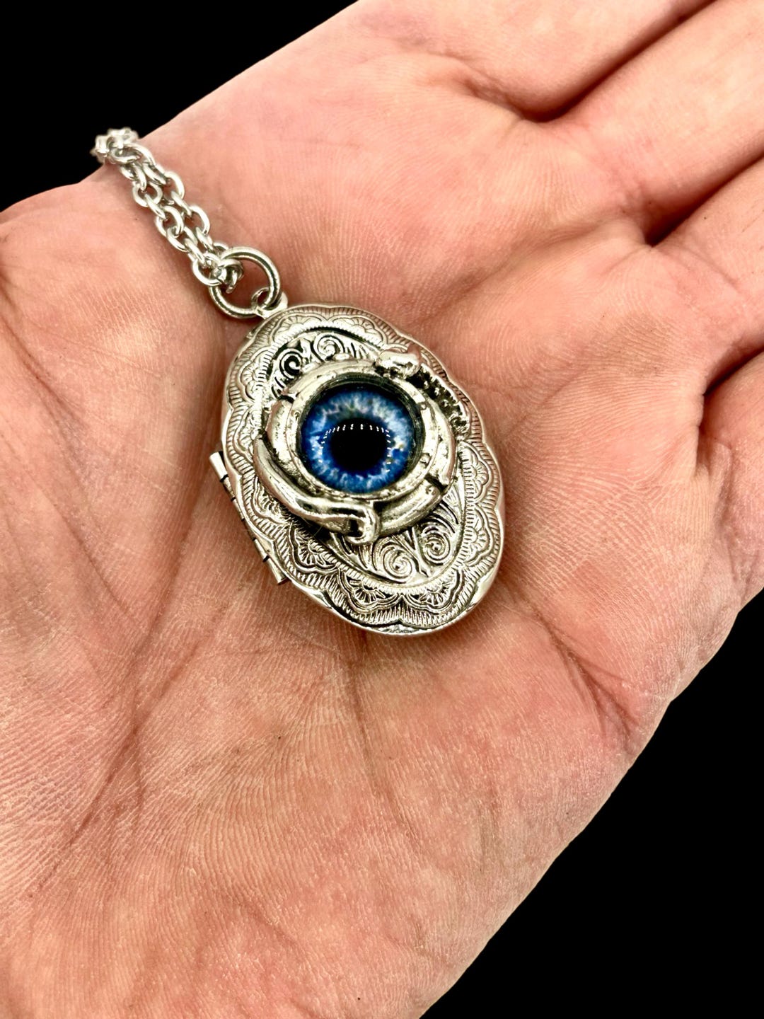 Evil Eye Tentacle Porthole Ocean Blue Eye Locket Necklace Original ...