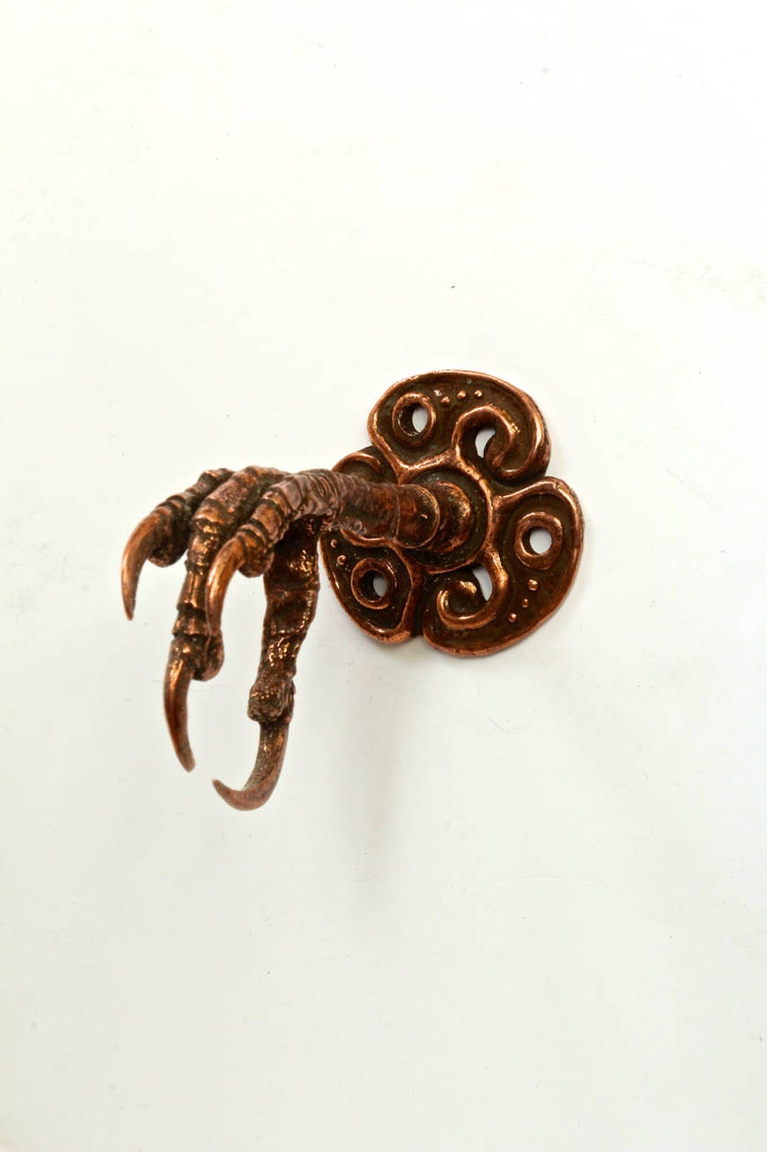 Raven Claw Wall Hook: Copper Plated Pewter, Gothic Decor - Etsy