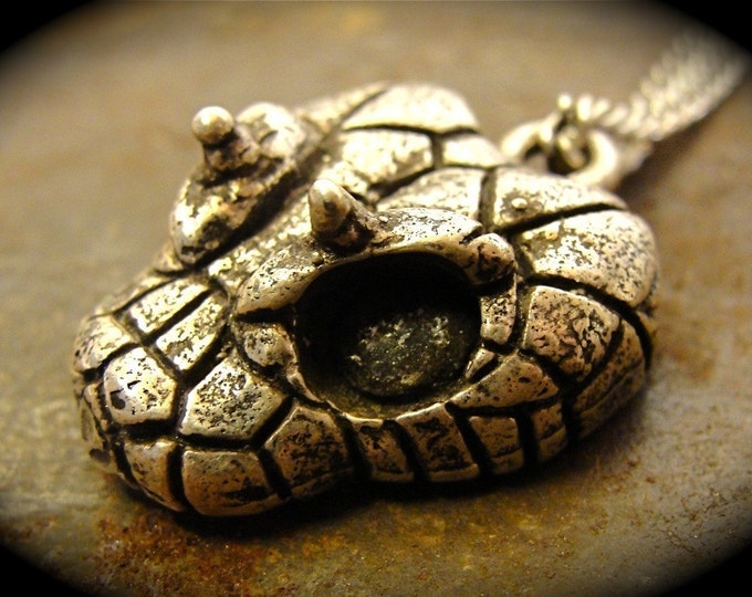 Snake Head Pendant Snake Jewelry Snake Necklace Silver Plated Metal ...