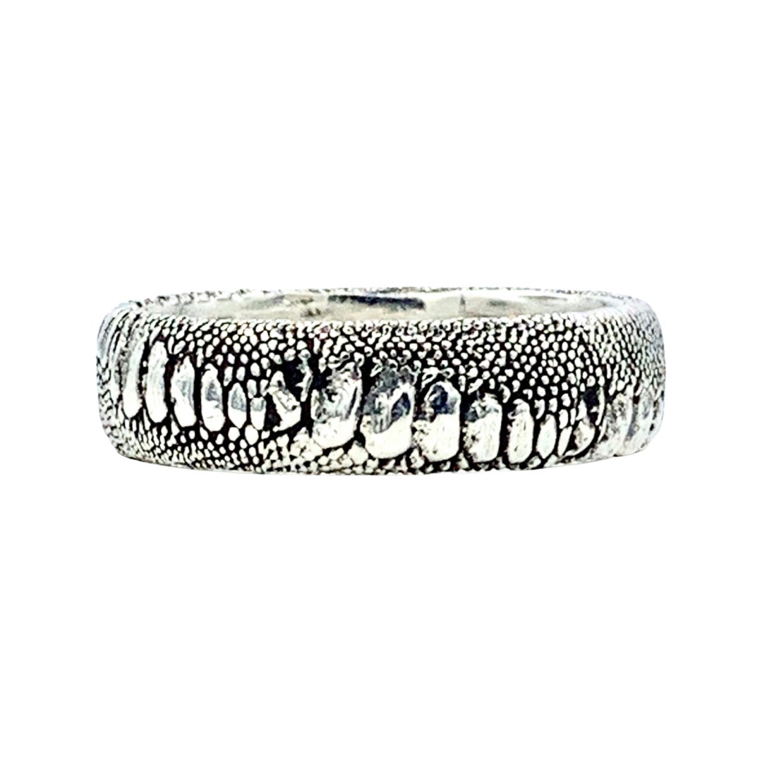 Snake Skin Ring Sterling Silver Polished or Black Made in NYC - Etsy