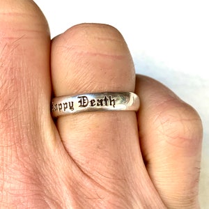 Mourning Ring A Good Life and A Happy Death Memento Mori Jewelry Made ...