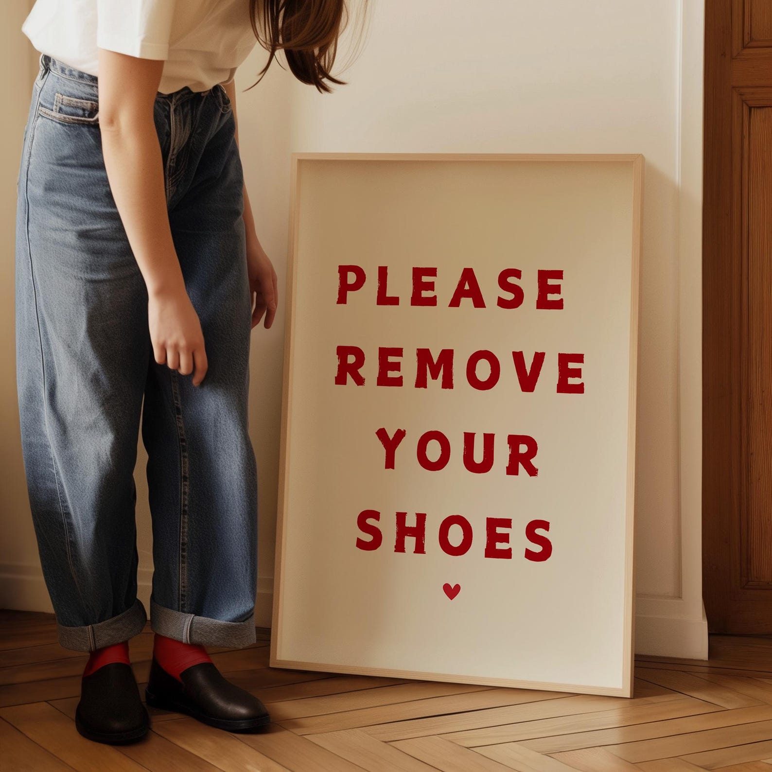 Please Remove Your Shoes Sign: Funny Mudroom Poster (digital Download ...