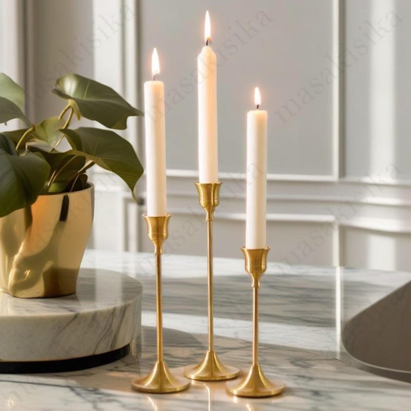 Brass Candle Holder - Etsy