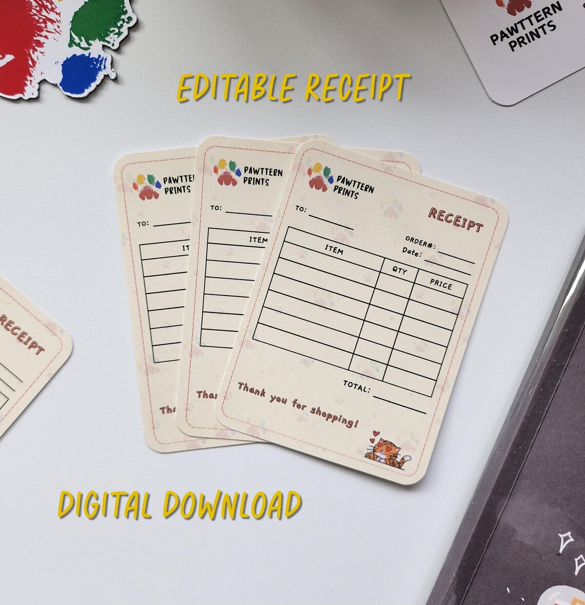 Pet Themed Receipt Paper | Small Business Packaging | Template Receipt ...