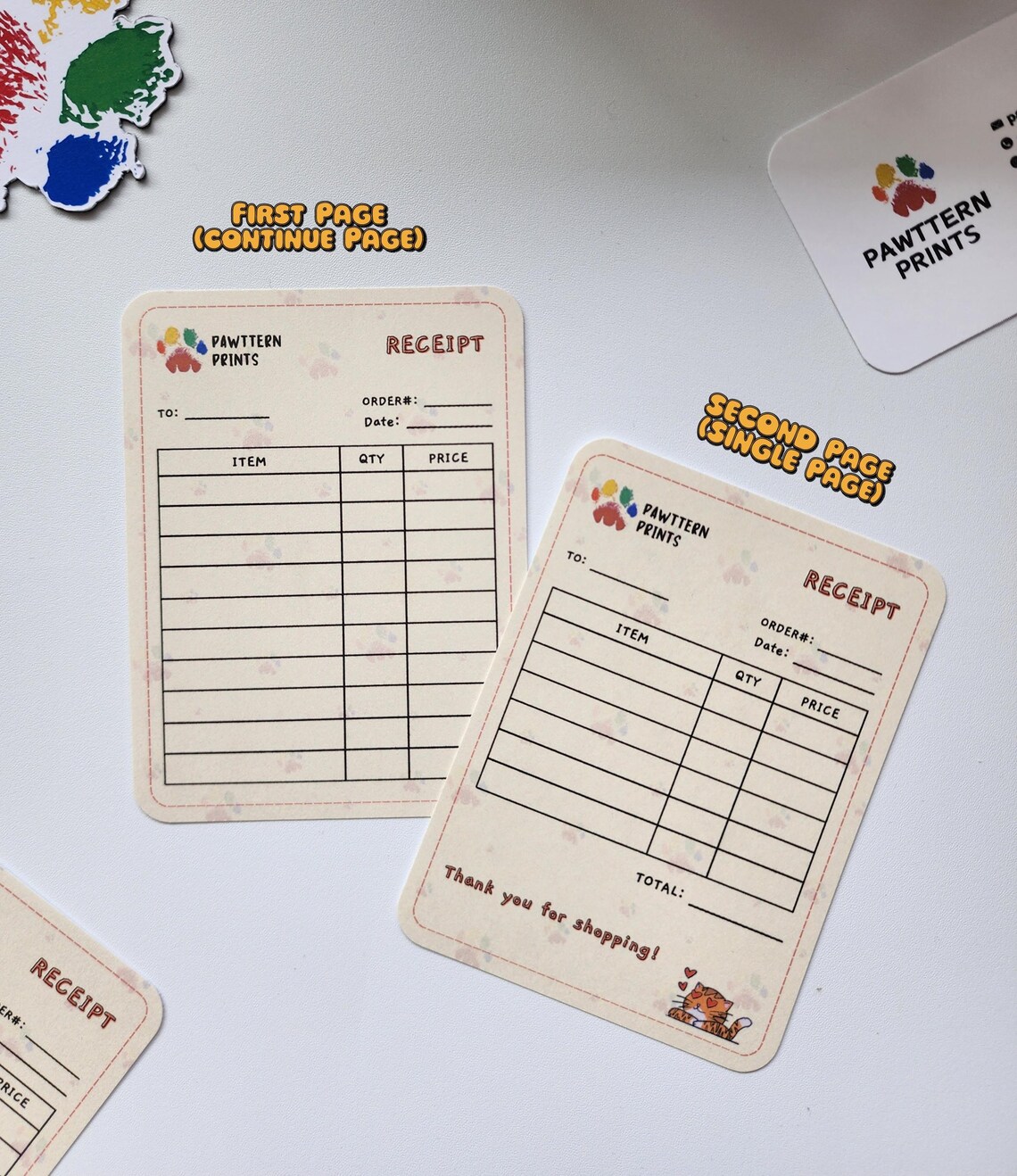 Pet Themed Receipt Paper | Small Business Packaging | Template Receipt ...