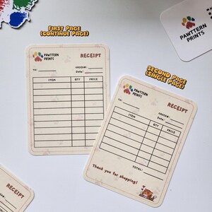 Pet Themed Receipt Paper | Small Business Packaging | Template Receipt ...