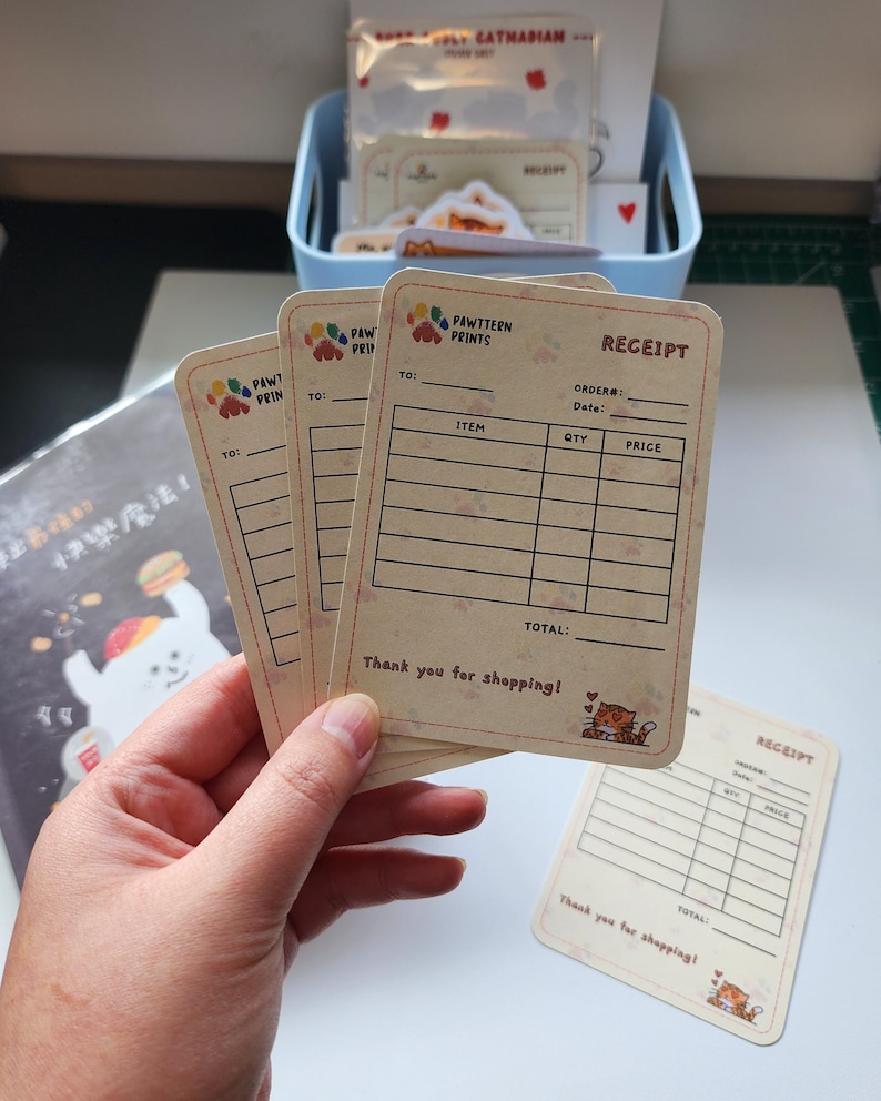 Pet Themed Receipt Paper | Small Business Packaging | Template Receipt ...