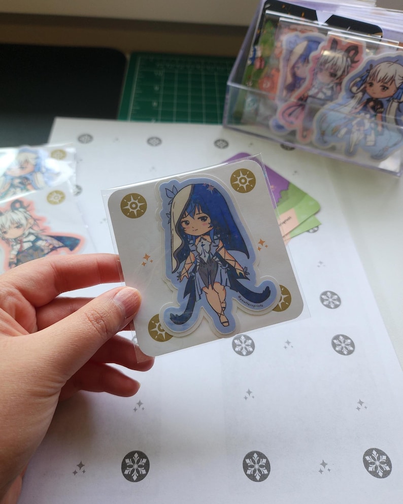 Anime Gaming Stickers | Fan Art | Kawaii Stationery | Holographic Vinyl ...