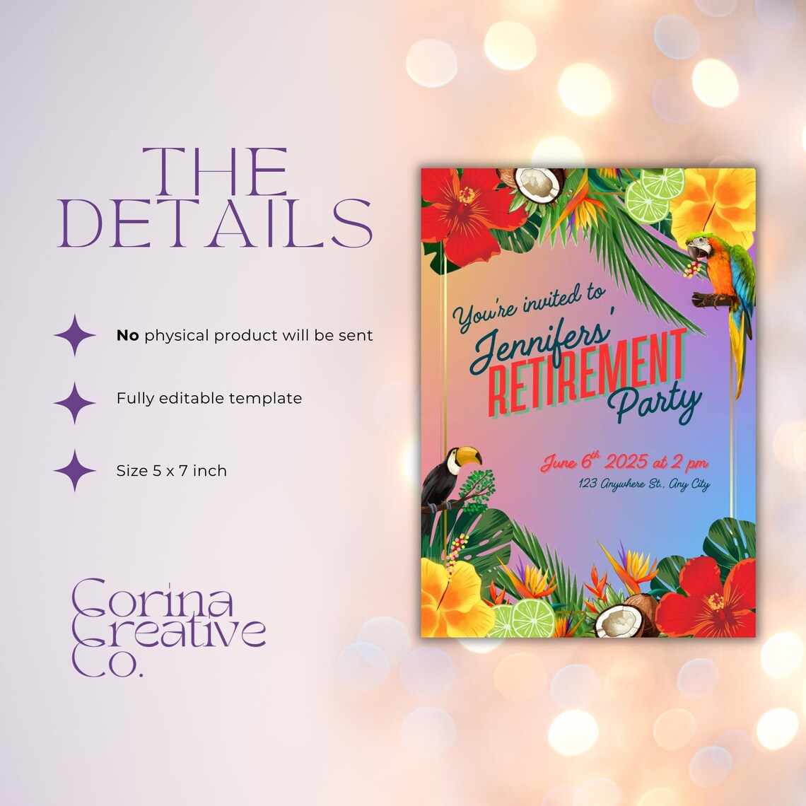 Tropical Retirement Party Invitation: Margaritaville Theme (digital ...