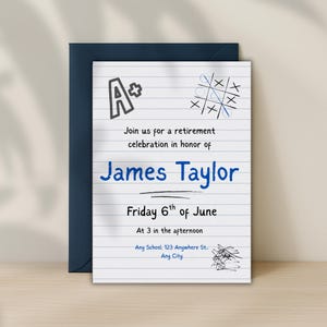 Teacher Retirement Party Invitation: School Theme, Editable Canva ...