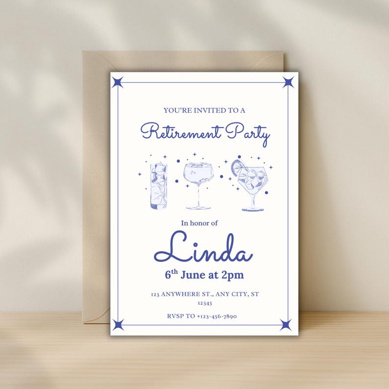 Editable Retirement Party Invitation Template | Instant Download ...
