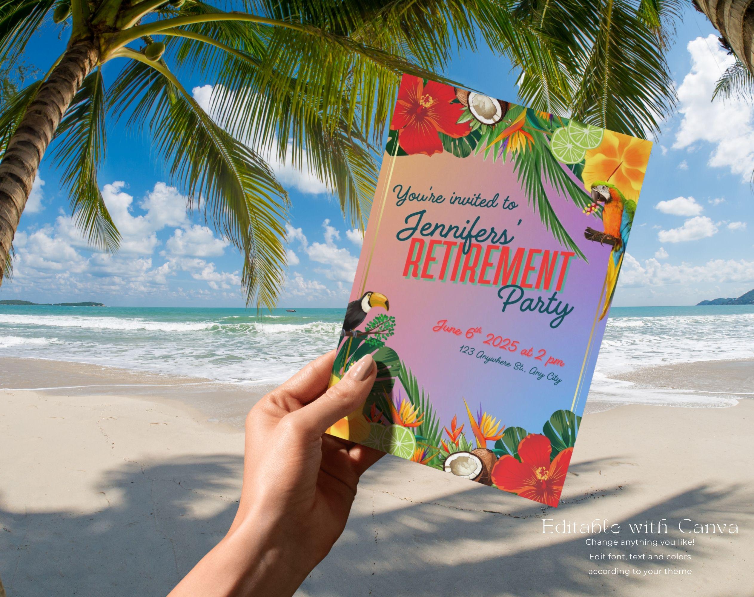 Tropical Retirement Party Invitation: Margaritaville Theme (digital ...