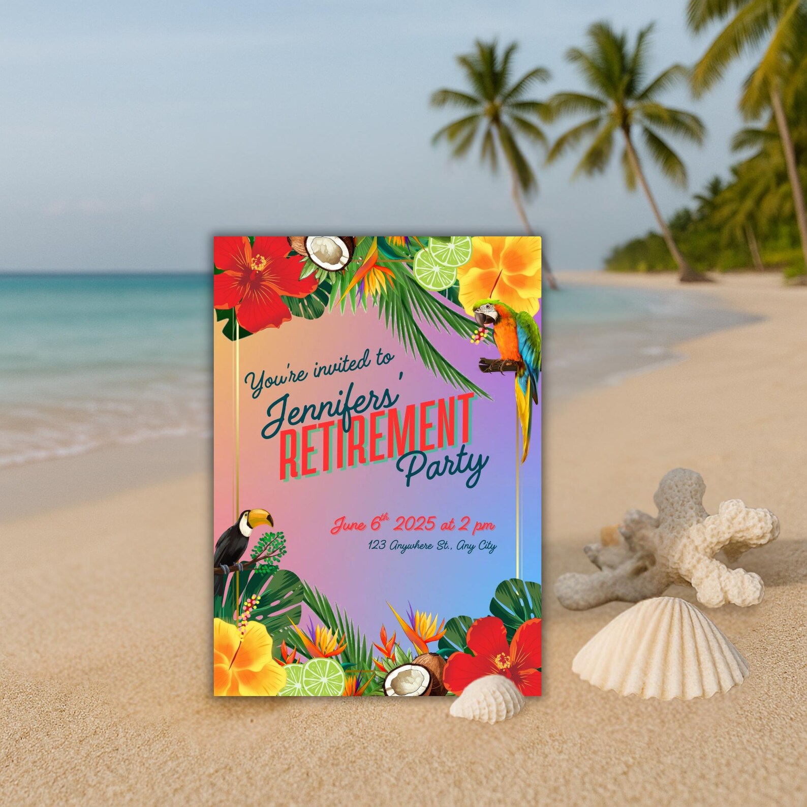 Tropical Retirement Party Invitation: Margaritaville Theme (digital ...