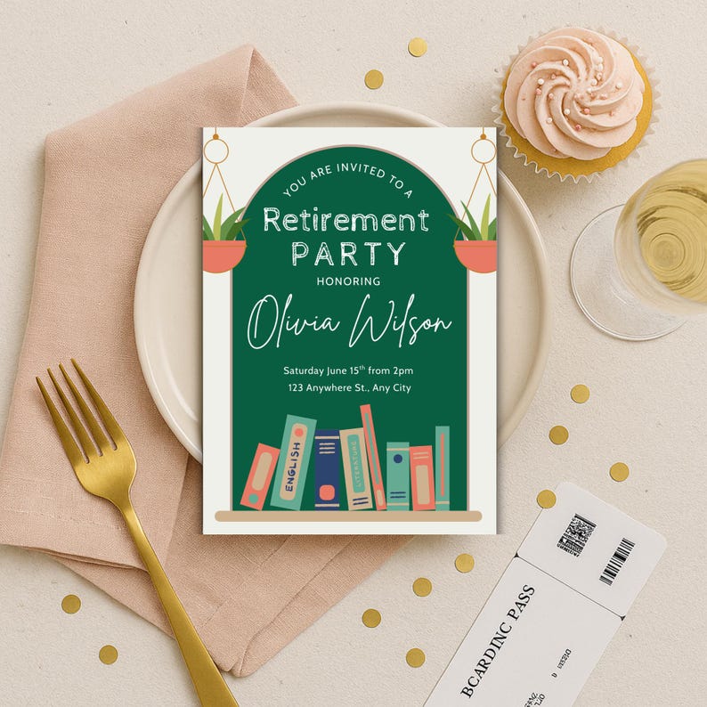 Teacher Retirement Invitation for Her| Classroom Theme | Editable ...