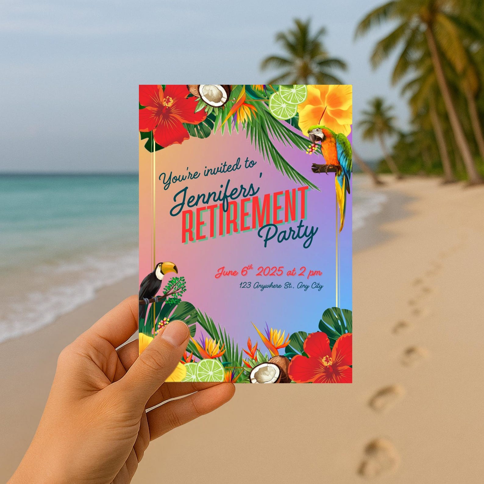 Tropical Retirement Party Invitation: Margaritaville Theme (digital ...