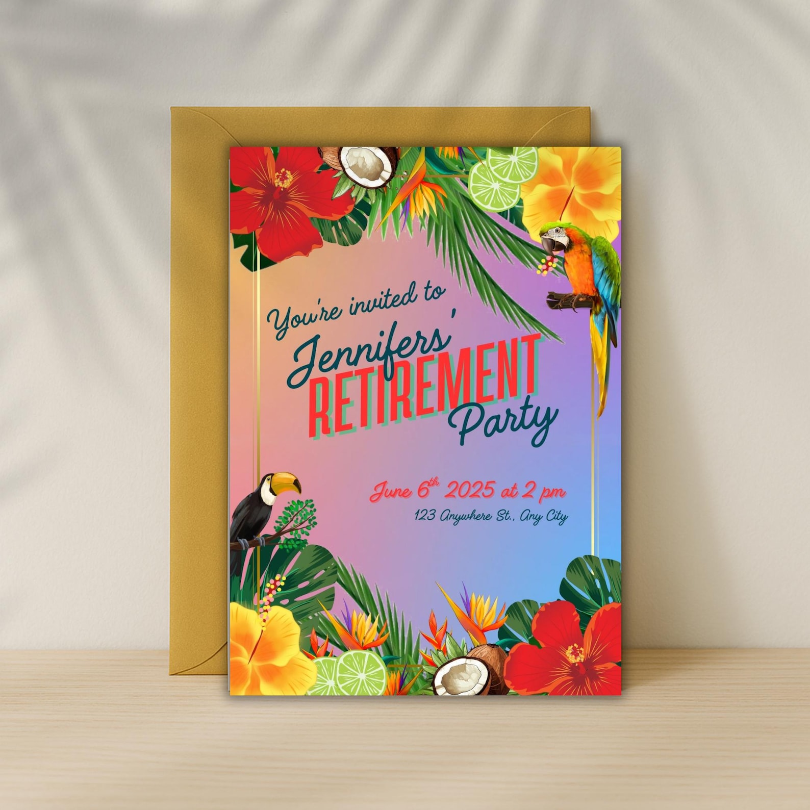 Tropical Retirement Party Invitation: Margaritaville Theme (digital ...