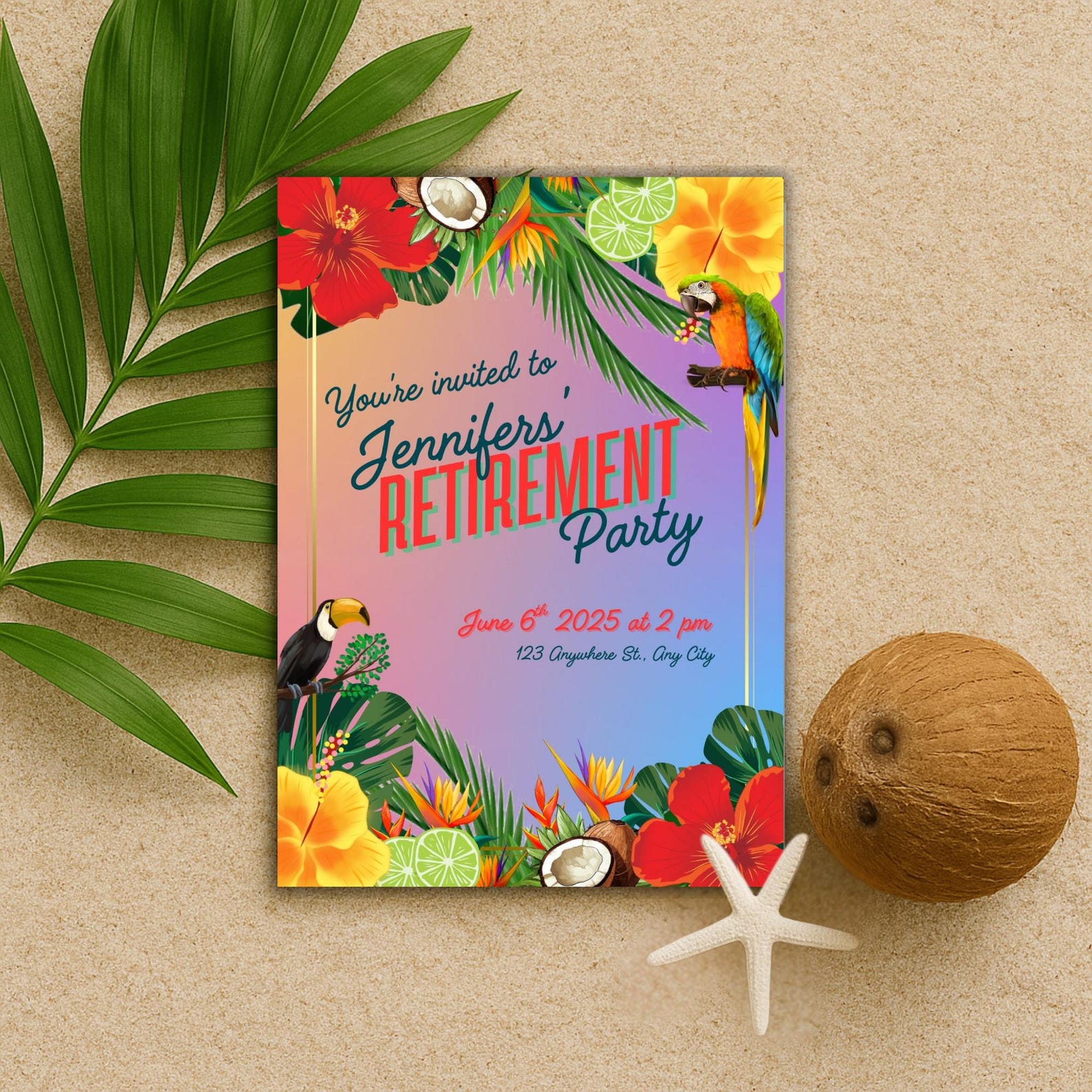 Tropical Retirement Party Invitation: Margaritaville Theme (digital ...