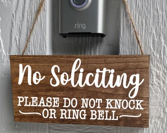 No Soliciting Sign, Please Do Not Knock Ring Bell Sign, Wreath Sign, No ...