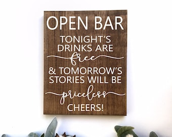 Free Drinks Tomorrow Sign - Etsy