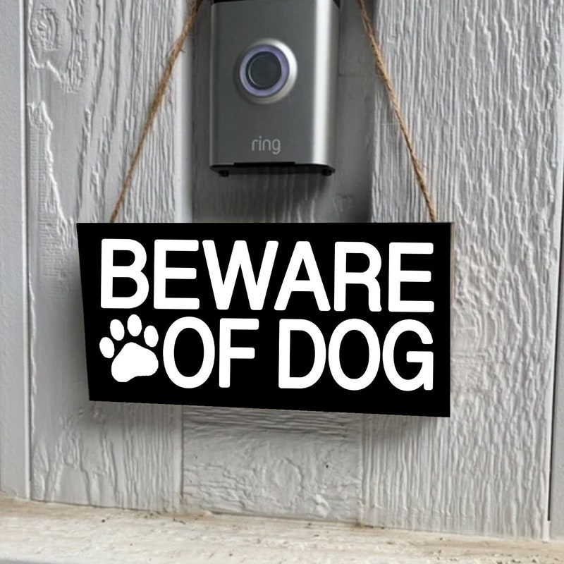 Hanging Beware Dog Sign - Etsy