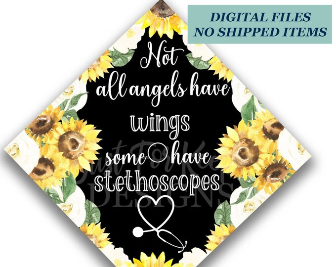 Printable Grad Cap Topper, DIY Graduation Cap Topper, Not All Angels ...