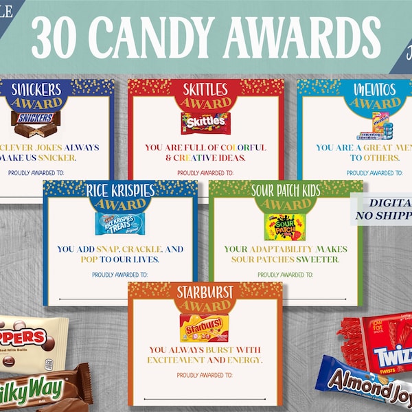 Candy Bar Awards - Etsy