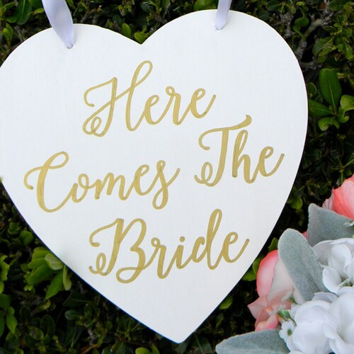 Here Comes the Bride Sign Wedding Sign Ring Bearer Flower Girl - Etsy