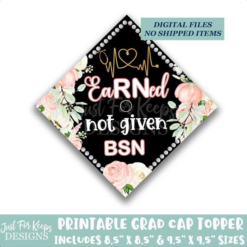 Printable Grad Cap Topper DIY Graduation Cap Topper Earned - Etsy