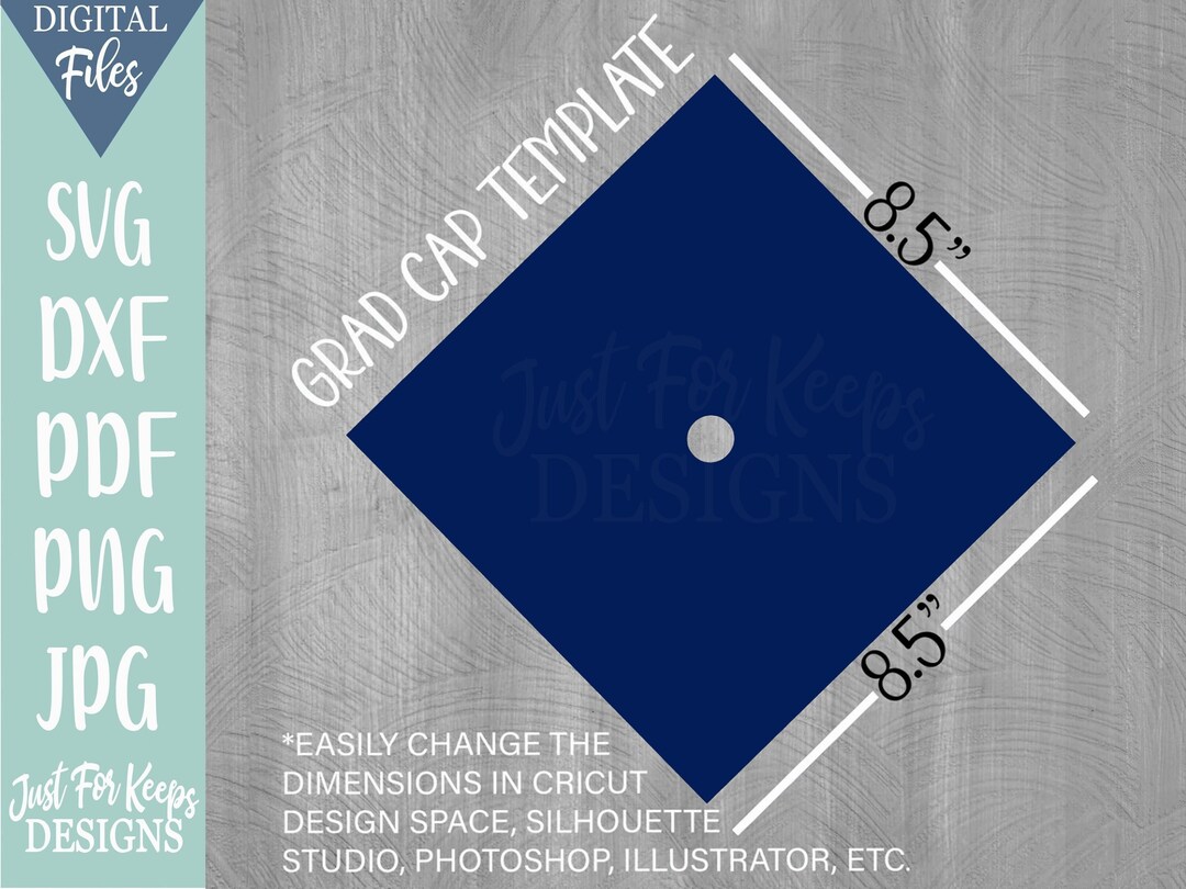Navy Blue Grad Cap Template, Graduation Cap SVG, DIY Graduation Cap ...